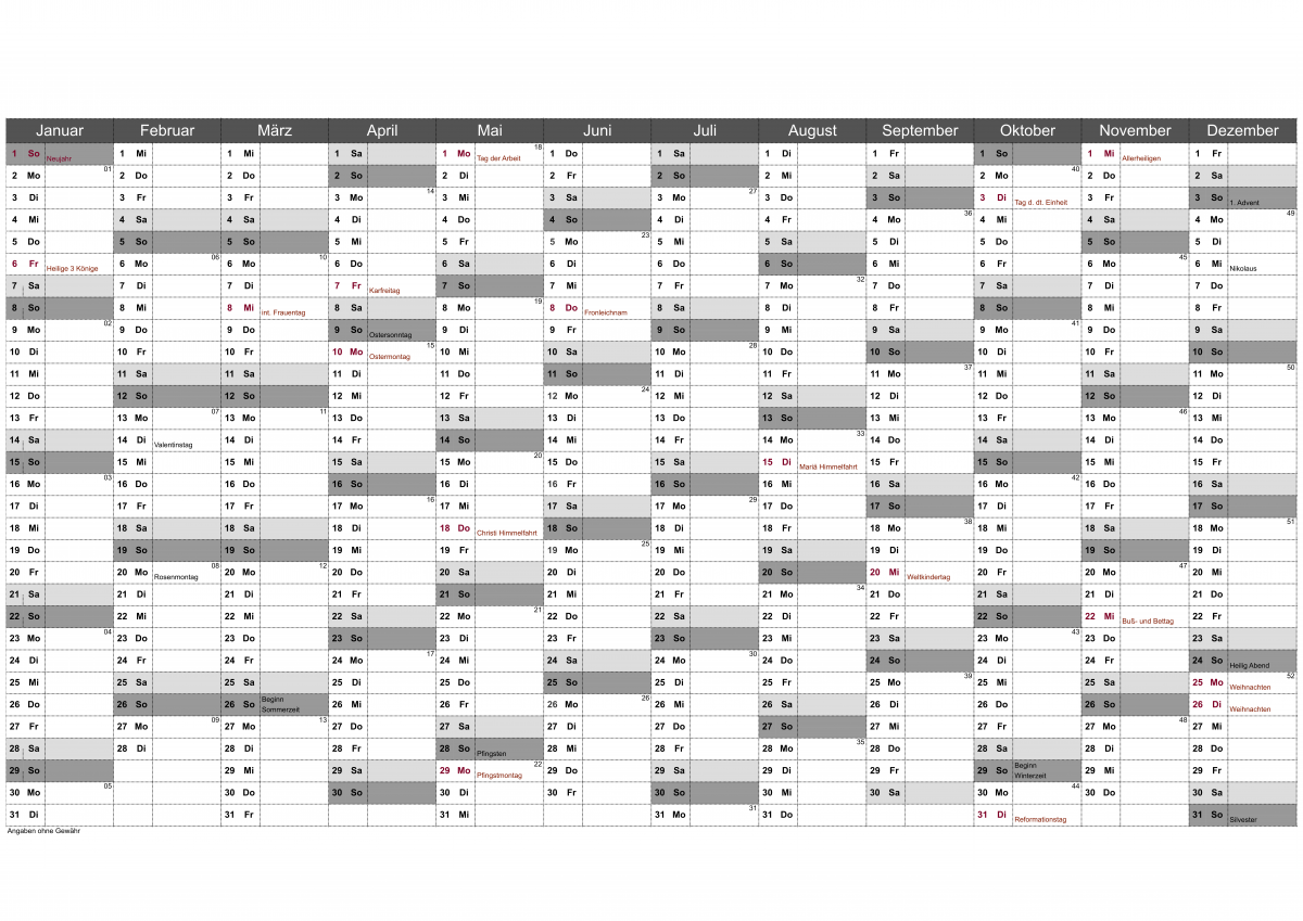 Wandkalender und Jahreskalender | Hier gestalten | DE