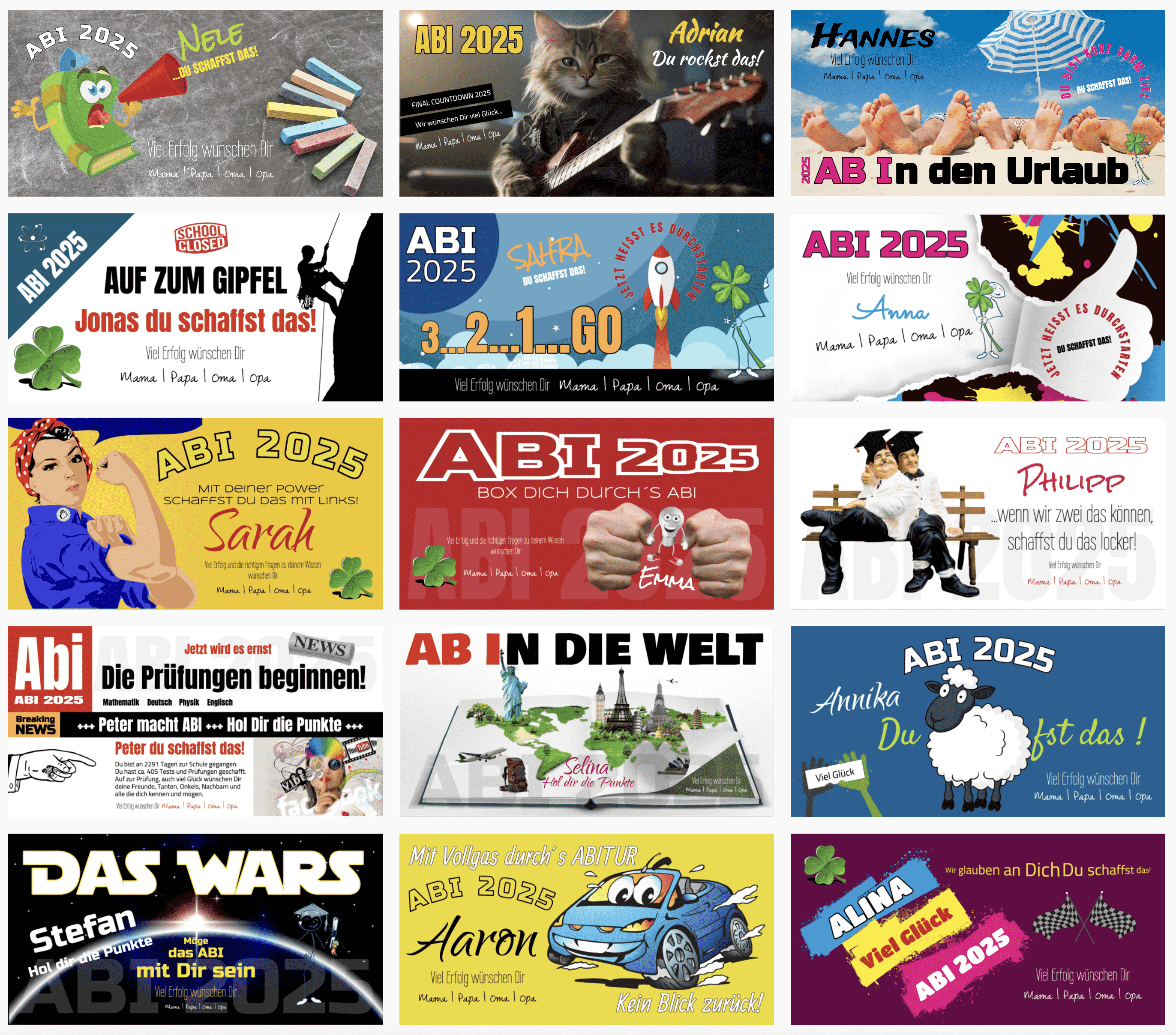 Abi Banner individuell und persönlich online gestalten | DE